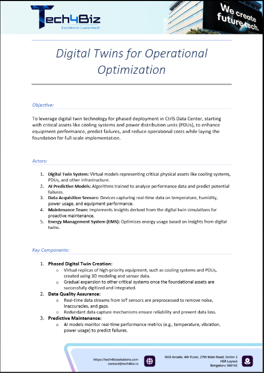 Digital Twins for Operational Optimization - Tech4Biz
